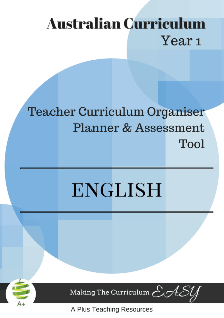 Year 1 Australian Curriculum English Organiser For Teacher Planning