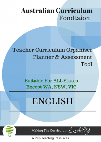 Australian Curriculum Teacher Organiser Foundation