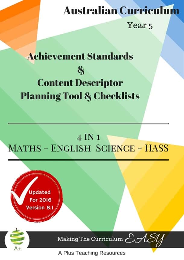 Planning & Assessment Checklists Bundle Year 5 | A Plus Teaching Resources