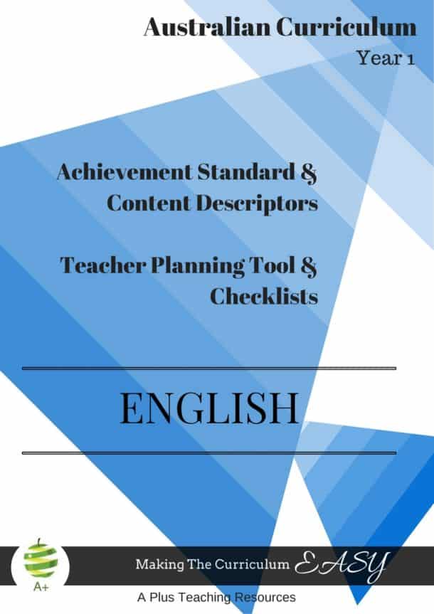 Editable Checklists Year 1 | A Plus Teaching Resources