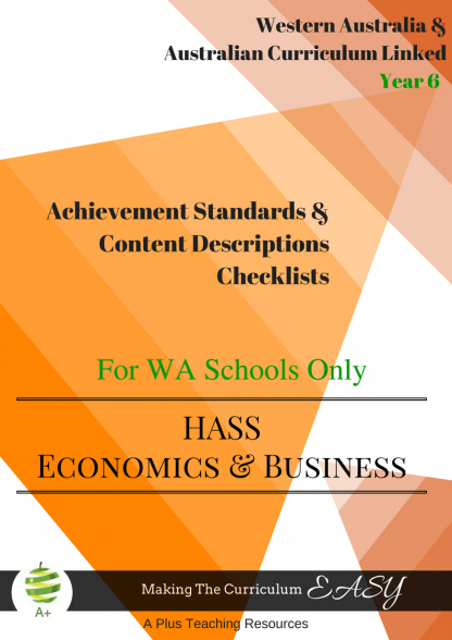 Editable Checklists Year 6 WA