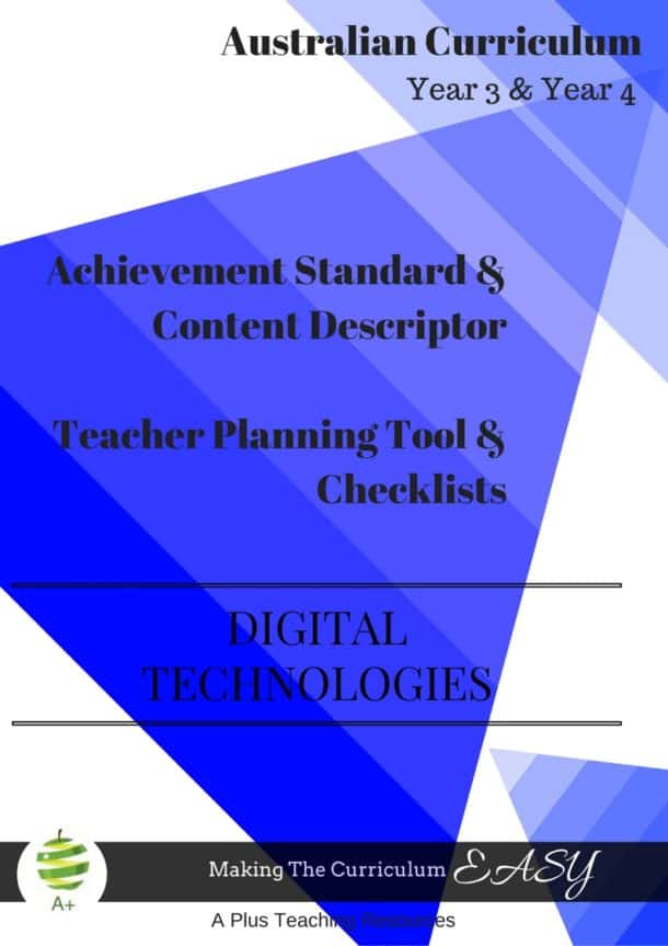 Australian curriculum editable checklists for digital-technologies - y3-y4