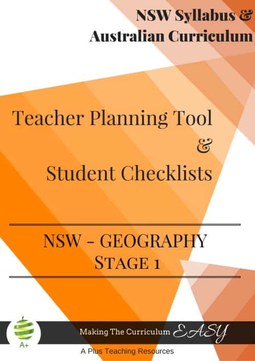 NSW stage 1 Editable Checklists Geography | A Plus Teaching Resources
