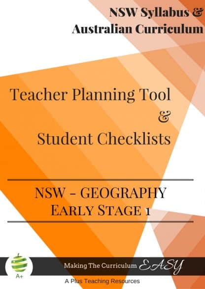 NSW Early Stage 1 Editable Checklists {Geography}