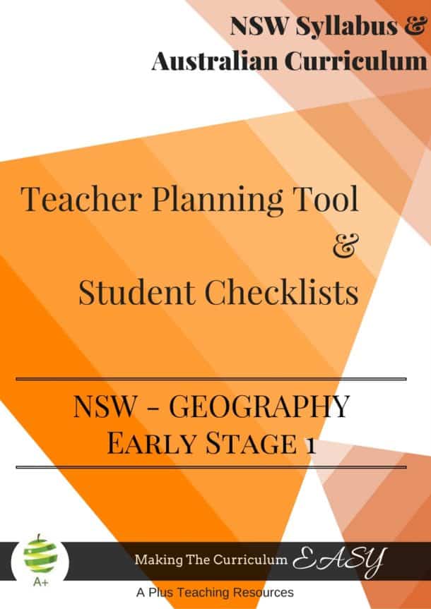 NSW Early Stage 1 Editable Checklists {Geography}