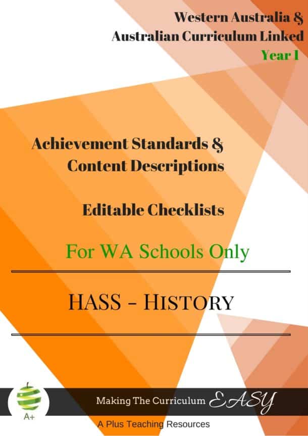 Editable Checklists Year 1 WA