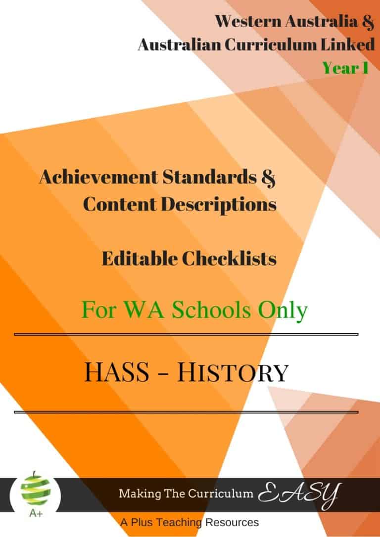 Editable Checklists Year 1 WA