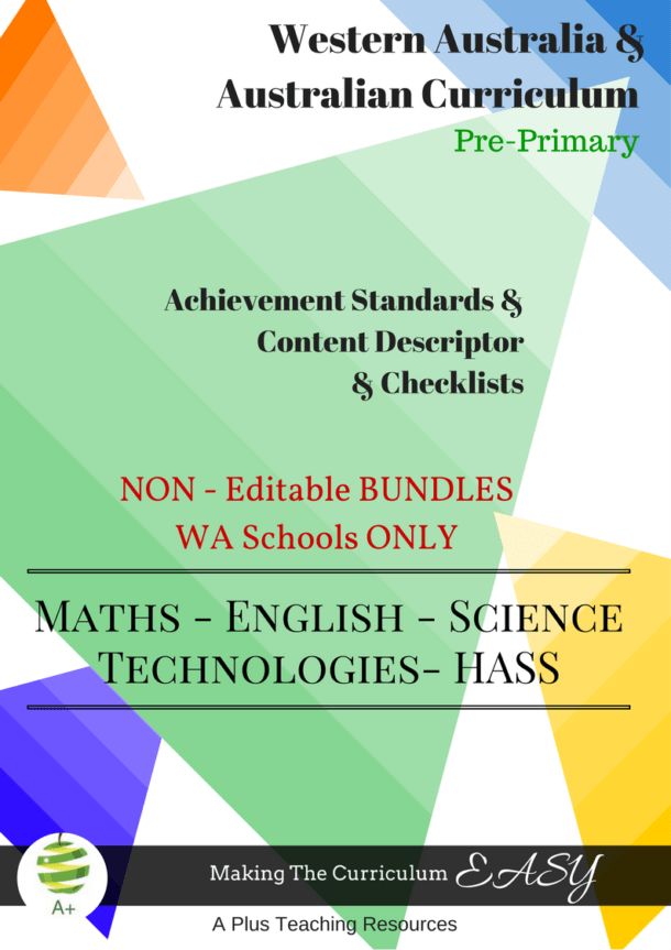 Planning & Assessment Checklists Bundle Created For Preprimary WA