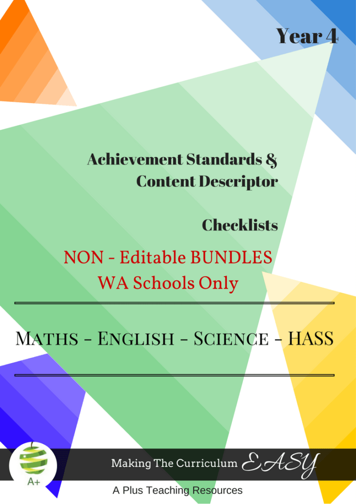 Achievement Standard Checklists for WA schools - Year 4