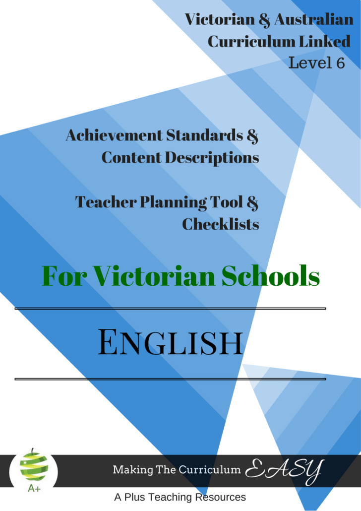 Victorian Curriculum Editable Checklists Level 6 | A+ Teaching Resources