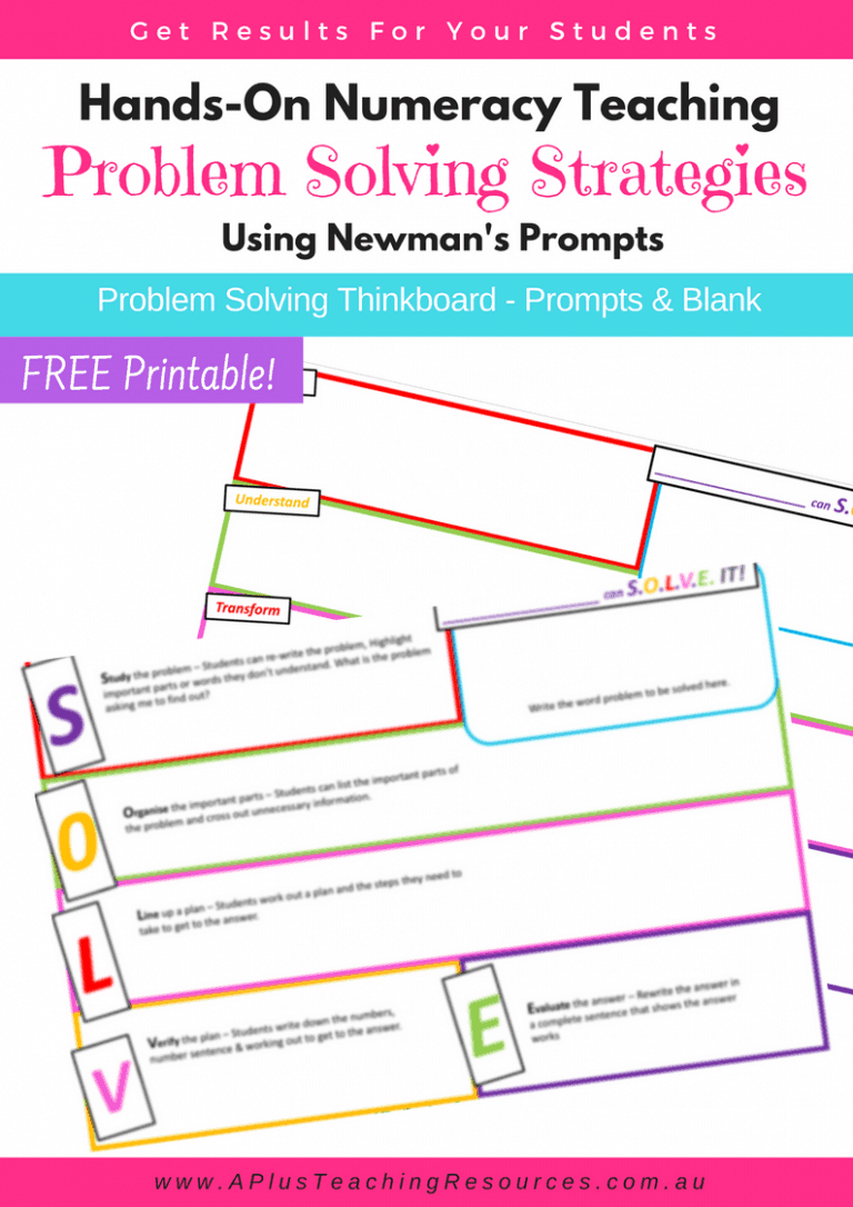 Teaching Problem Solving Strategies Using Newmans Prompts