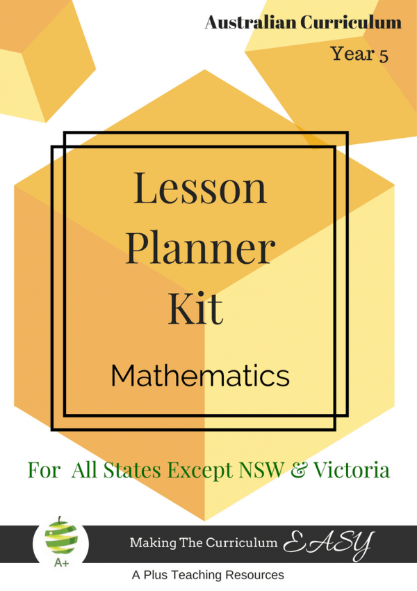 Lesson Planner Mathematics Year 5 A Plus Teaching Resources