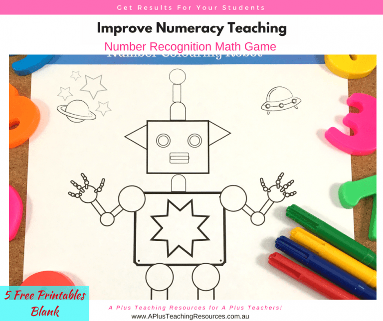 Robot Colouring Math Game | A Plus Teaching Resources