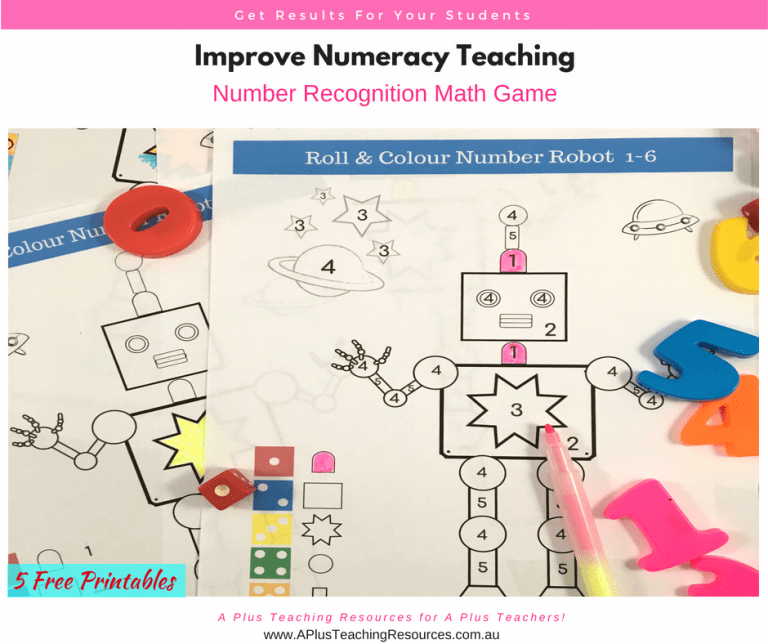 Robot Colouring Math Game | A Plus Teaching Resources
