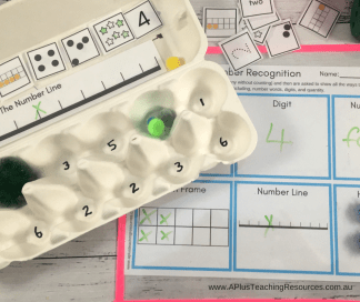 Egg Carton Math Activities {Subitizing, Numbers & Addition}
