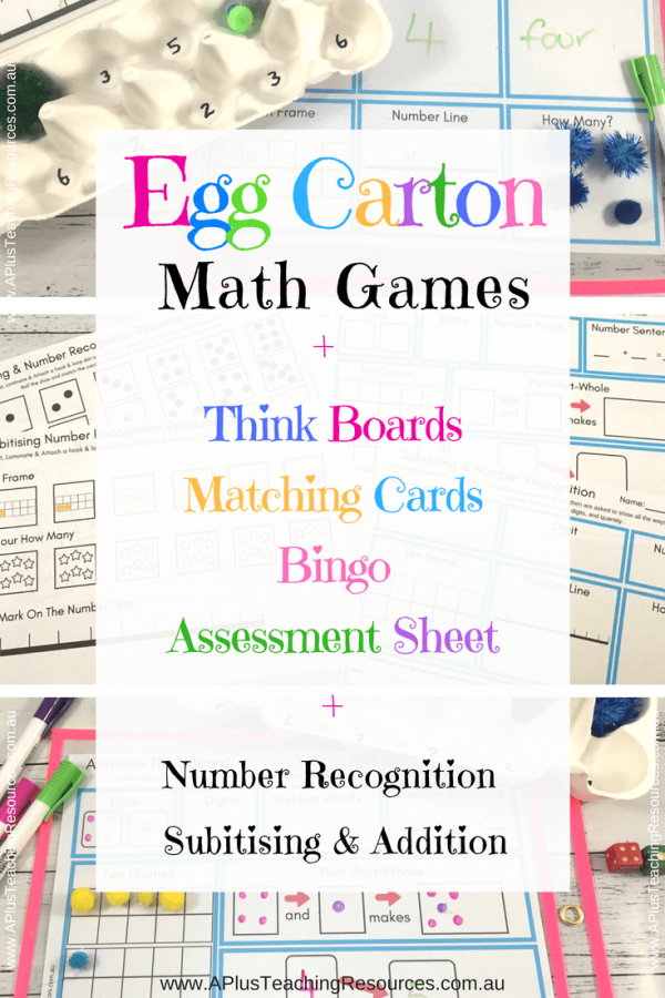 Egg Carton Math Activities {Subitizing, Numbers & Addition}