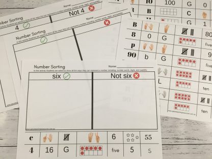Number Think Board templates: Number Recognition 0-10