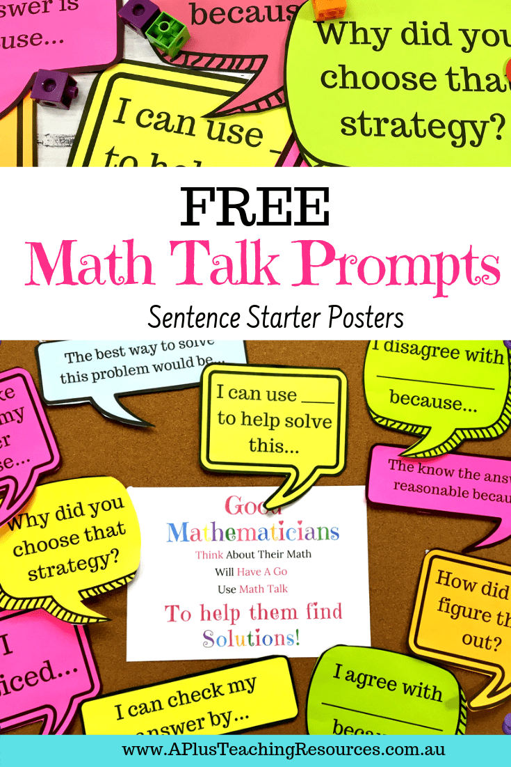 Thinking & Talking About Math {FREE Printables} A+Teachng Resources