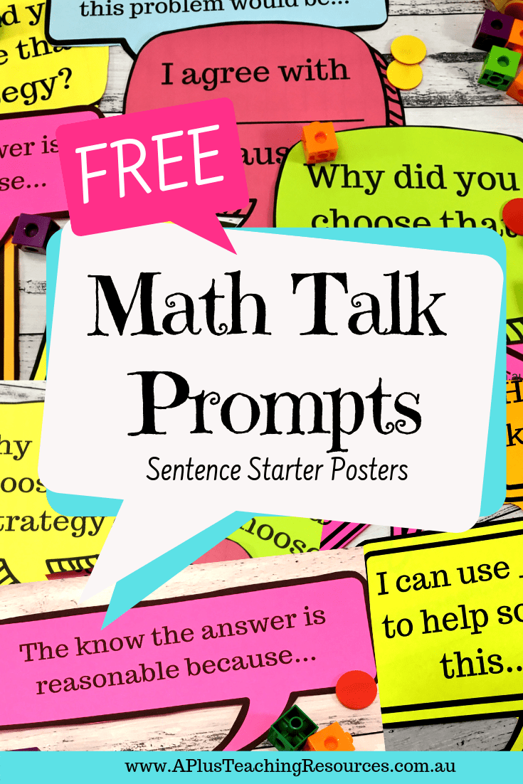Thinking & Talking About Math {FREE Printables} A+Teachng Resources
