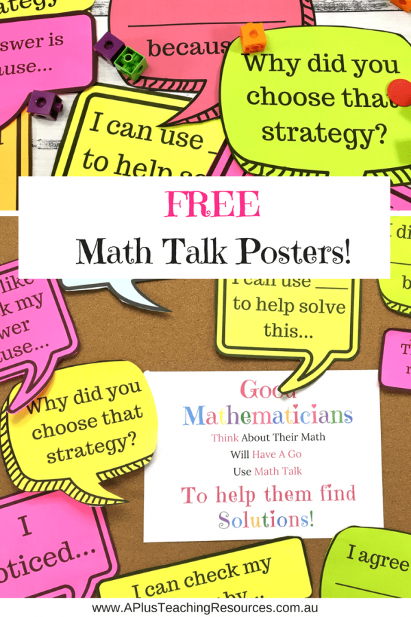 30 FREE Math Talk Posters | A Plus Teaching Resources