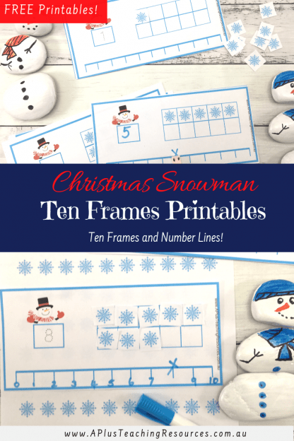 Snowman Ten Frames Printable {FREE!} | A Plus Teaching Resources