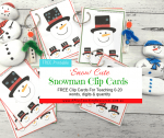 Clothespin Snowman Craft {Free Clip Cards Included!}