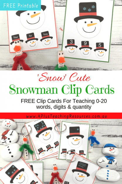FREE Snowman Clip Card Printable Number Games {Subitizing & Counting Fun!}