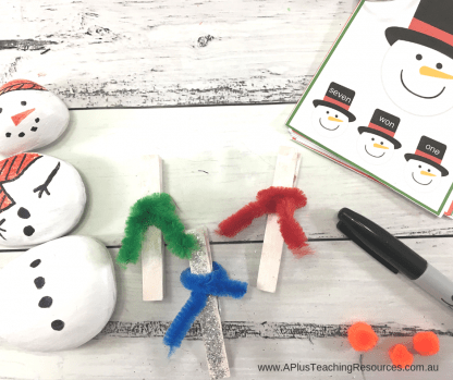 Clothespin Snowman Craft {Free Clip Cards Included!}
