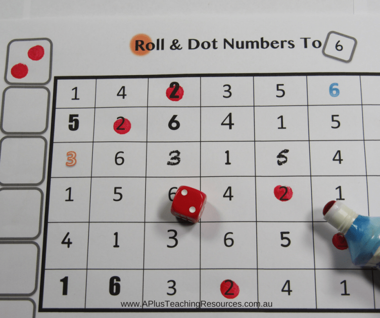 Fine Motor Rainbow Math Game: Roll, Subitise, Count! FREE Printable!