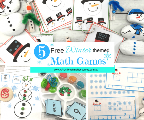 Winter Snowman Printable Number Games {5 Classroom FREEBIES}