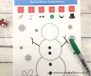 Roll-A-Dice Snowman Math Game {Subitizing & Number Recognition}