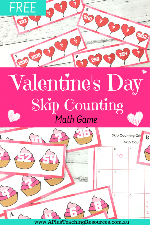 FREE Valentine's Day Skip Counting Math Game {Counting By 2's}
