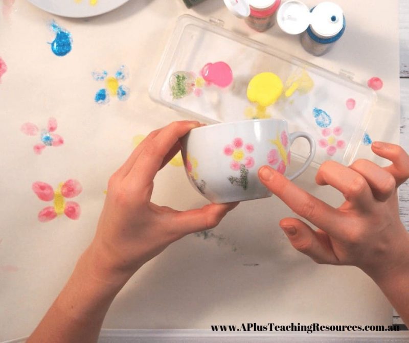 EASY To Make Mother's Day Fingerprint Flower Cup with Saucer | A Plus ...