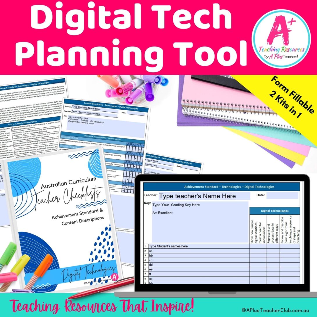 Australian Curriculum Checklists Digital Technologies year 5 year 6