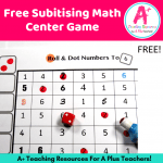 Roll & Dot Numbers Math Activity {FREE Subitzing Game}