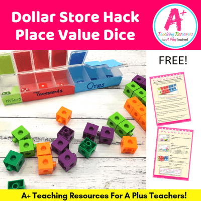 Fun, FREE Colour Coded Place Value Dice Activity Printables