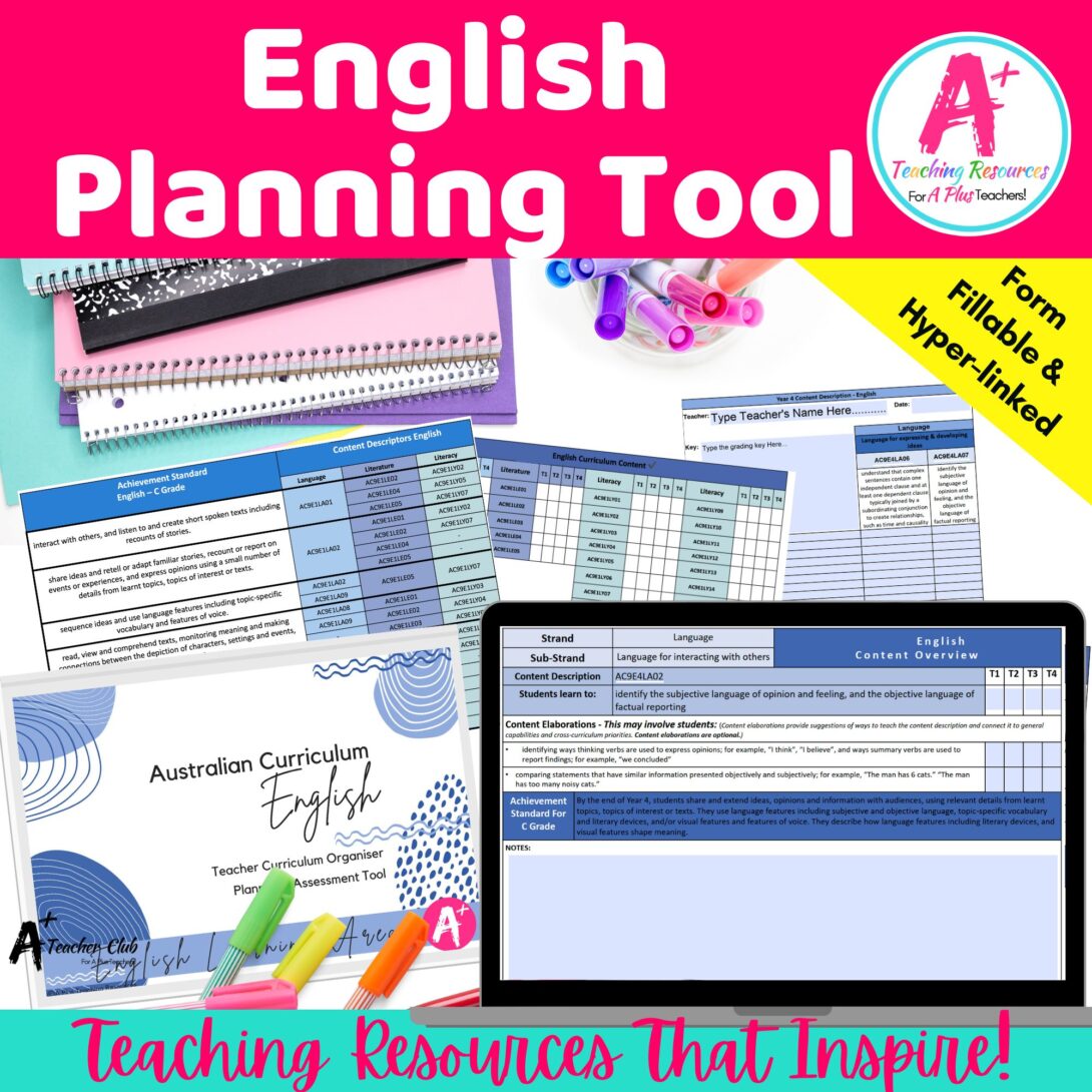 Year 5 Australian Curriculum English Organiser For Teachers!