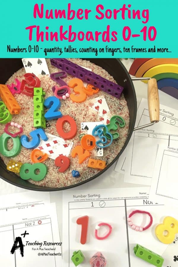 Number Think Board templates: Number Recognition 0-10
