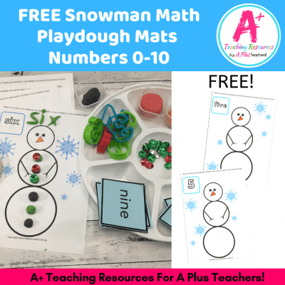 Snowman Playdough Mats {FREE Printable!} | A Plus Teaching Resources
