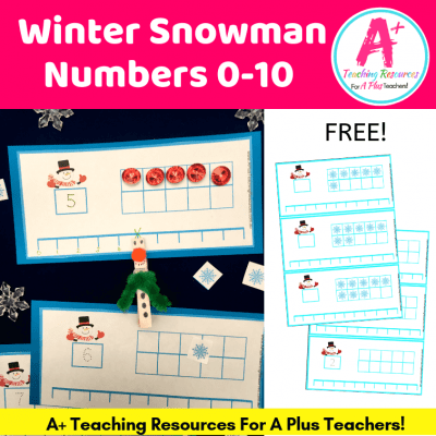 Snowman Ten Frames Printable {FREE!} | A Plus Teaching Resources