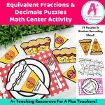 Decimal & Fraction Pizza Puzzles | A Plus Teaching Resources