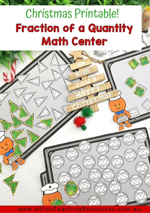 Christmas Fractions Printables {Math Center} | A Plus Teaching Resources