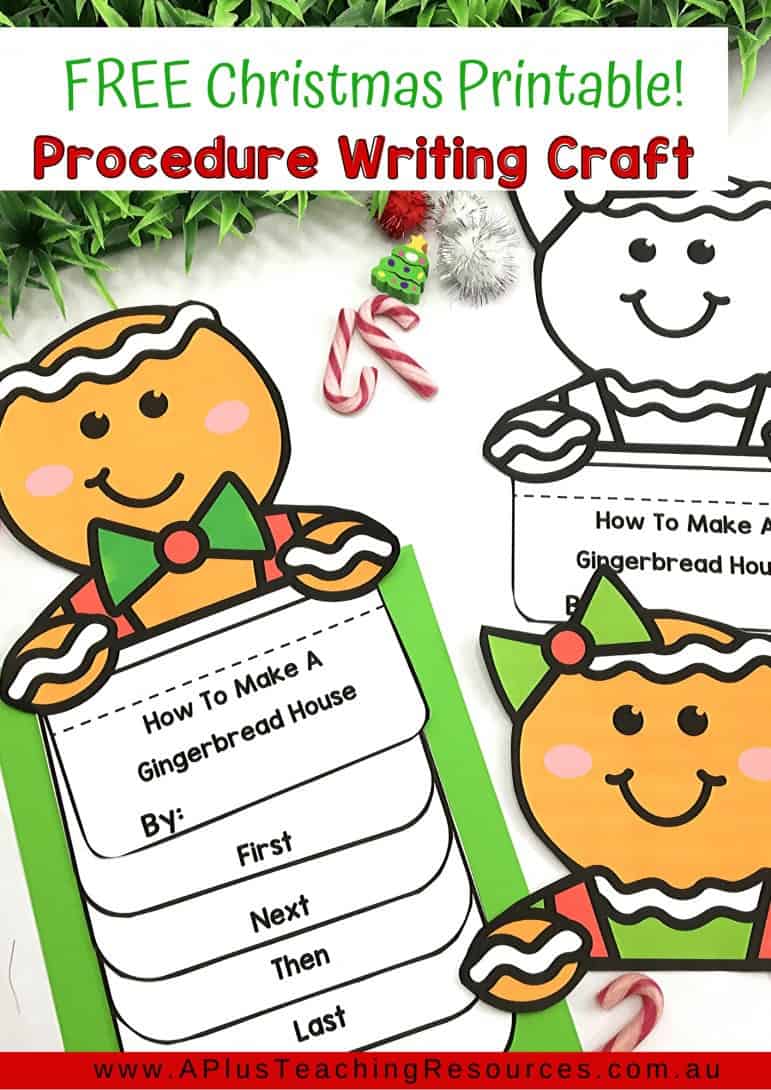 FREE Christmas Procedure Writing For Kids {Gingerbread House}