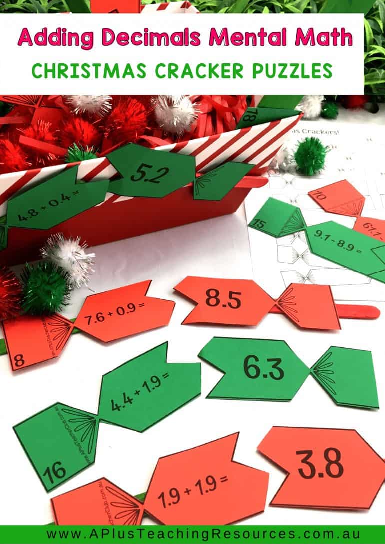 Decimal Christmas Math Activity {Add & Subtract Crackers}