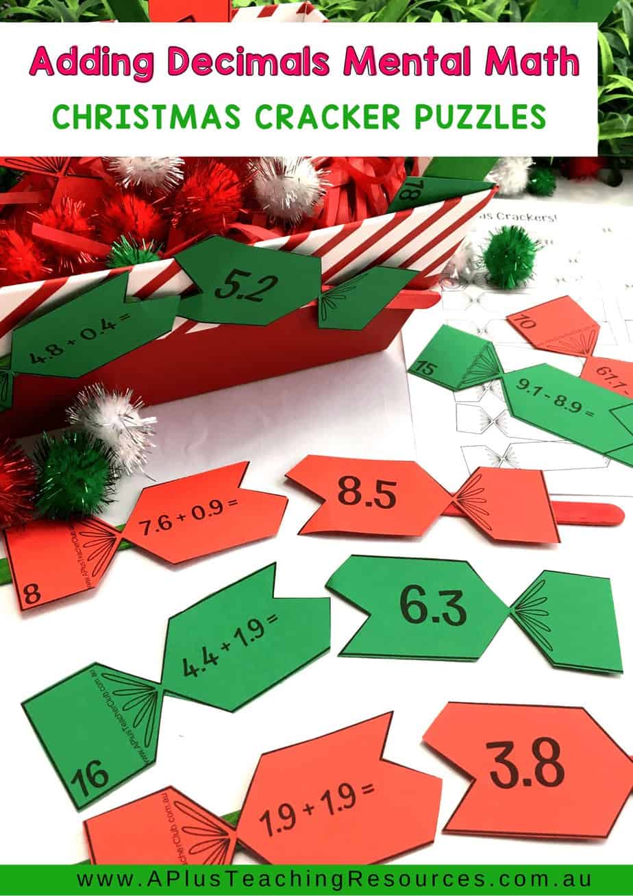 Decimal Christmas Math Activity {Add & Subtract Crackers}