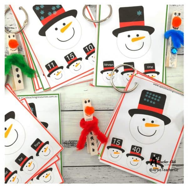 Clothespin Snowman Craft {Free Clip Cards Included!}