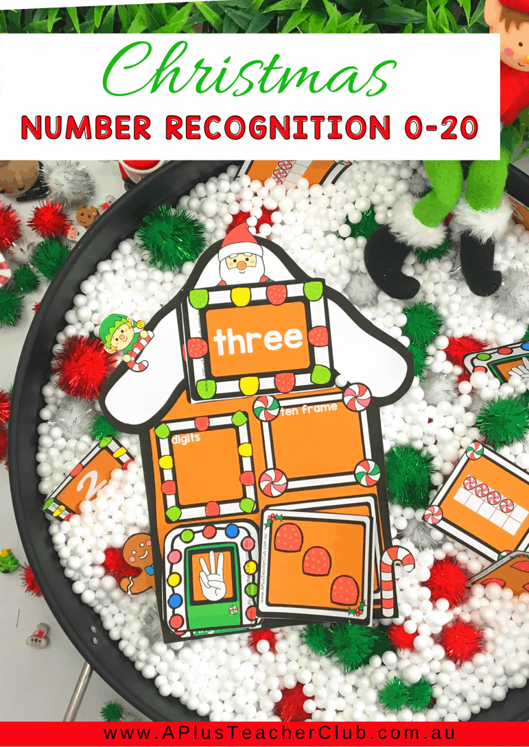 Christmas Printable Number Recognition 0-20 {Hands-On}