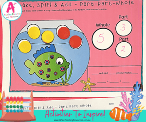Kindergarten Addition Math Game {SHAKE n SPILL}