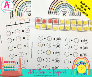 Rainbow Facts Posters {Addition Number Facts} A+Teaching