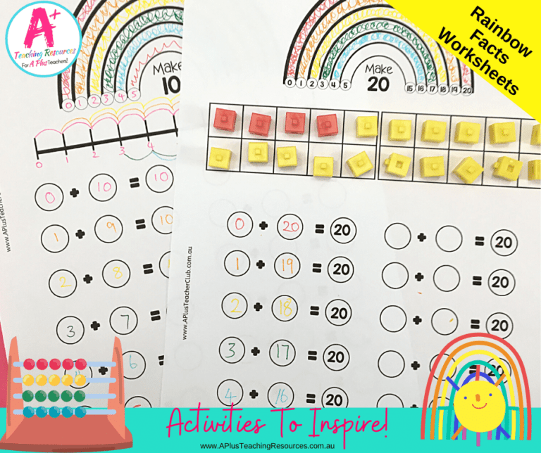 Rainbow Facts Posters {Addition Number Facts} A+Teaching